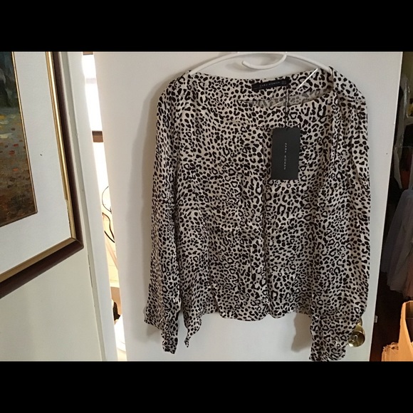Zara | Tops | Zara New Animal Print Blouse | Poshmark